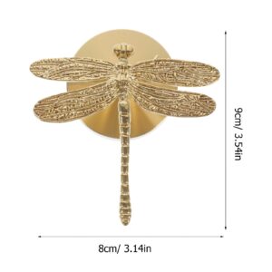 STOBAZA Dragonfly Coat Hooks, Wall Hooks for Hanging Gold Hooks Solid Brass Decorative Towel Hooks Coat Hooks Wall Mounted Key Hooks for Wall