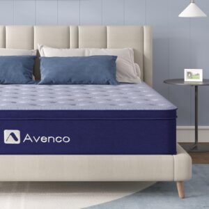 avenco queen size mattress, queen mattress in a box, 10 inch hybrid mattress queen, medium firm, pocket innerspring for pressure relief & motion isolation, certipur-us