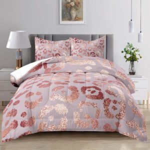 raphus cucullatus pink leopard print comforter queen,cheetah bedding,cheetah comforter set,rose gold bedding cheetah print sheets,hunting bedding,animal theme decor suitable for boys girls