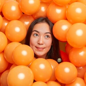 afterloon® biodegradable mini balloons 50 pcs orange 5 inch, matte color thickened extra strong latex helium float, baby shower gender reveal garland arch wedding birthday party decorations