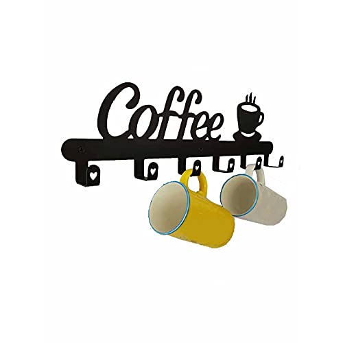 Luejnbogty Coffee Mug Holder Wall Mounted,Coffee Bar Decor Sign,Coffee Cup Rack Holds,Coffee Sign Mug Hanger,Coffee Mug Rack