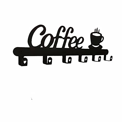 Luejnbogty Coffee Mug Holder Wall Mounted,Coffee Bar Decor Sign,Coffee Cup Rack Holds,Coffee Sign Mug Hanger,Coffee Mug Rack