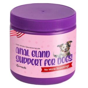 anal gland chews for dogs, promotes gut and digestive health, scoot stop supplements, prevents infection, fiber for all dogs with pumpkin, apple pectin, bromelain, duck flavor, 120 soft chews