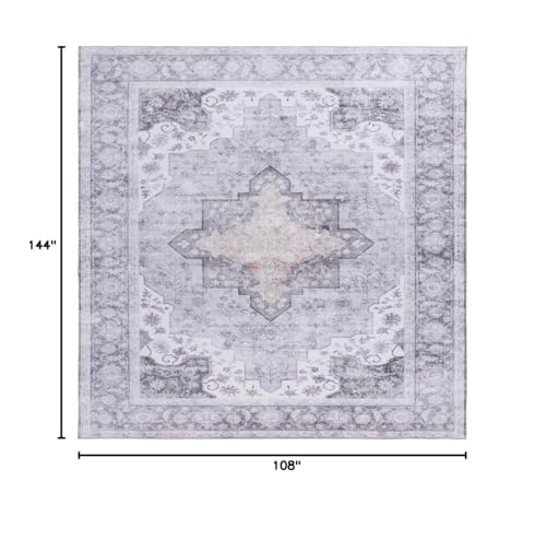 SAFAVIEH Tucson Collection Area Rug - 9' x 12', Light Purple & Sage, Traditional Design, Washable & Slip Resistant, Ideal for High Traffic Areas in Living Room, Bedroom & Dining Room (TSN105W-9)