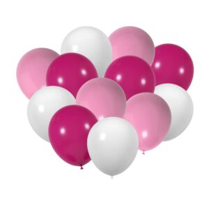 jodidi 60 pcs 12 inch latex balloons in rose red, pink and white - perfect for valentine's day, romantic dates, girl's birthday, graduation, wedding, and baby shower party balloons decorations