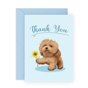 central 23 thank you greeting cards from dog - thank you fluffy dog - sweet dog birthday card - for fur mom dad - pet owner - gifts from fur baby - comes with stickers