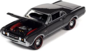 1967 442 w-30 antique pewter gray metallic mcacn limited edition to 4164 pieces worldwide muscle cars usa series 1/64 diecast model car by johnny lightning jlmc031-jlsp289b