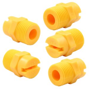 zorveiio 5pcs 1/2" npt male thread flat fan sprayer tip 65 degree yellow nozzle sprayer nozzle for industrial agricultural equipment irrigation cooling