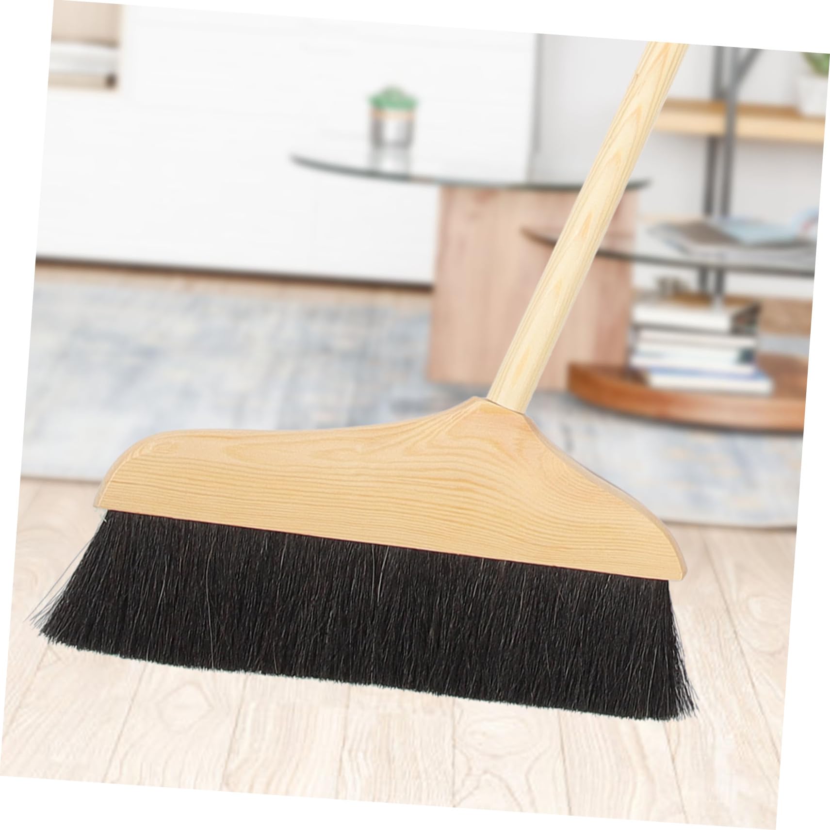 FOYTOKI Pine Horsetail Broom Hair Removal Broom Indoor Dust Broom Indoor Sweeping Broom Angled Broom Kitchen Broom Horse Hair Broom Cleaning Broom Home Broom Wooden Cleaning Brush Soft Fur