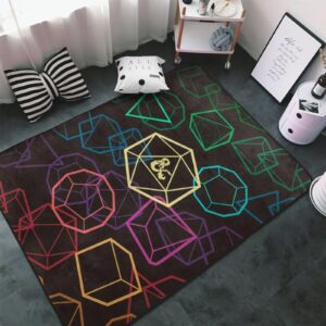 jioondemand dungeons rug dragons area rugs 3d print large carpet anti slip door mat decorative for bedroom living room office 60x39 inch, white