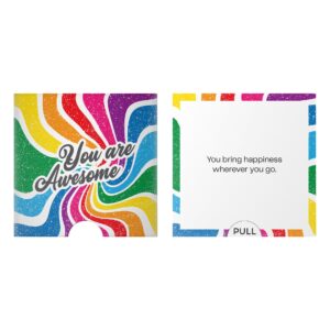 Dessie Awesome Cards - 40 Unique Mini Encouragement Cards w/Inspirational Messages 2.5" x2x5. Employee Appreciation Gifts. Teacher Appreciation Cards in Bulk. Positive Affirmation Cards.