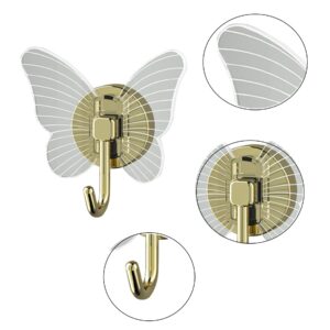 kfeity 3 pcs Butterfly Hooks, Decorative Self Adhesive Hooks for Hanging Heavy Duty Wall Hooks, Towel Coat Hooks Waterproof Hooks for Bathroom Shower Kitchen Keys Door Outdoor Home Improvement