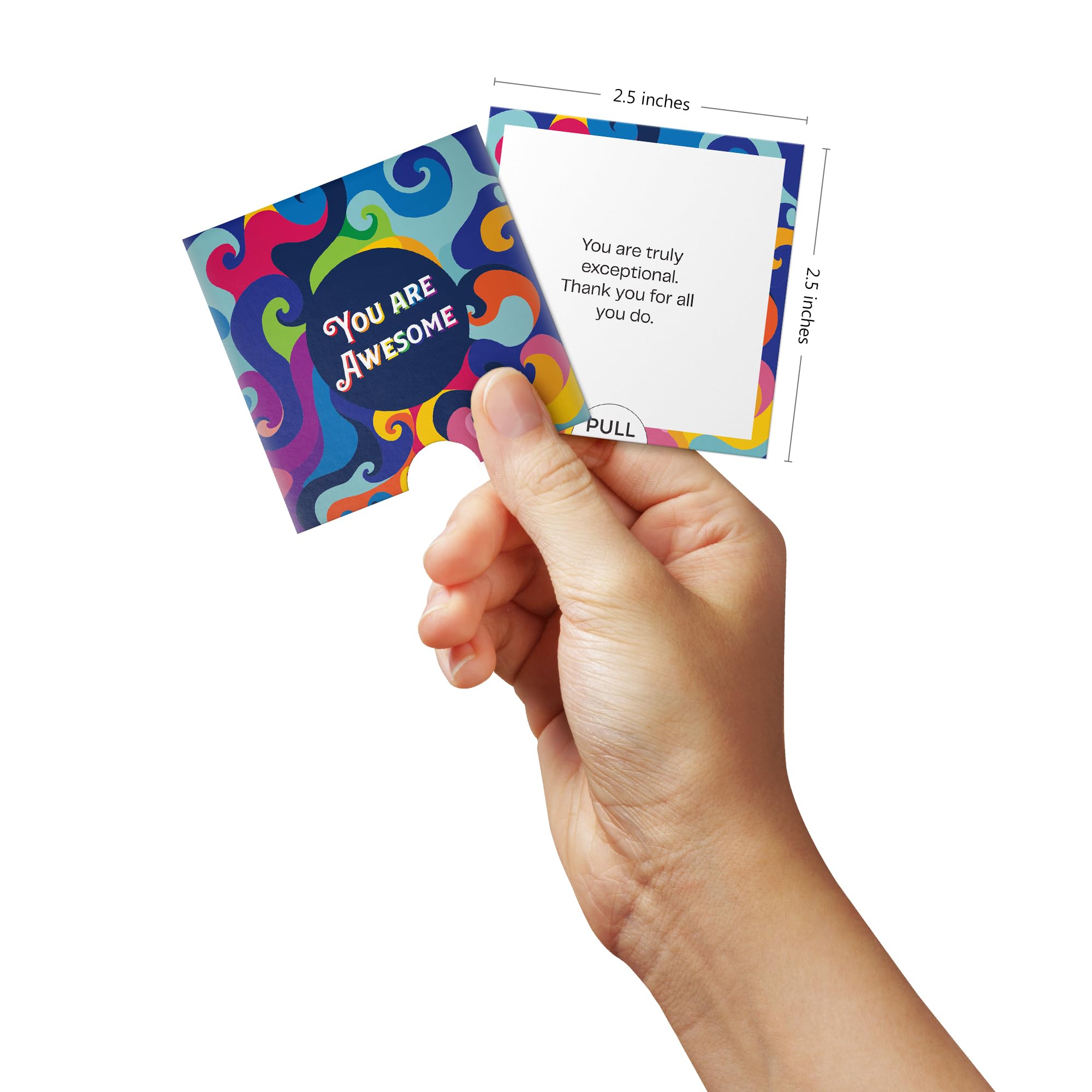 Dessie Awesome Cards - 40 Unique Mini Encouragement Cards w/Inspirational Messages 2.5" x2x5. Employee Appreciation Gifts. Teacher Appreciation Cards in Bulk. Positive Affirmation Cards.