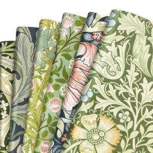 quera 12 sheet william morris wrapping paper vintage floral gift wrap paper bulk green art paper for birthday wedding baby shower diy crafts gift packing, 19.7 x 27.6