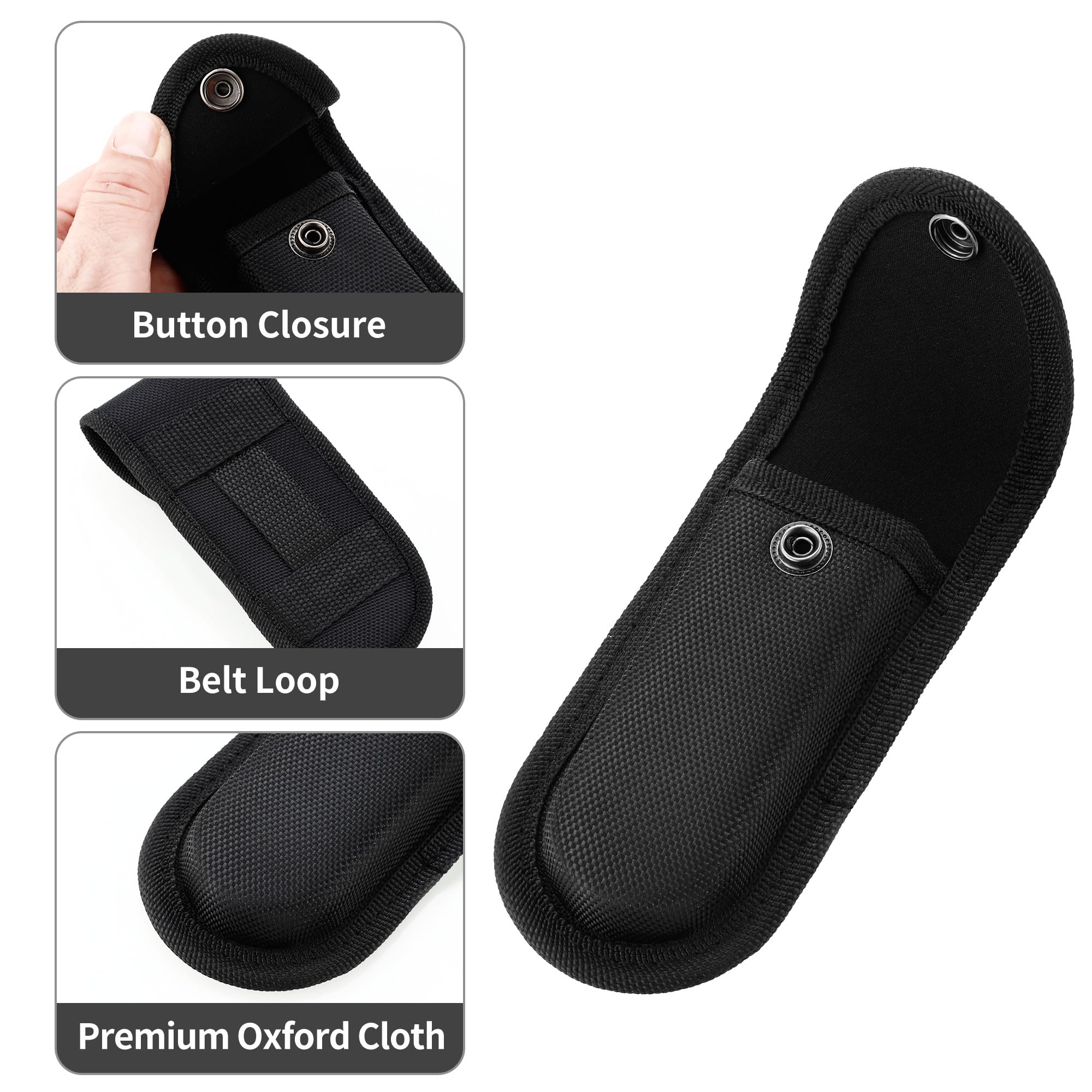 2Pcs Nylon Pocket Knife Sheath, 5''-5.5'' Multitool Pouch, Folding Knife Belt Sheath with Snap Closure and Horizontal or Vertical Carry Belt Loop, Multitool Case for Outdoor or Daily Use, Larger Size