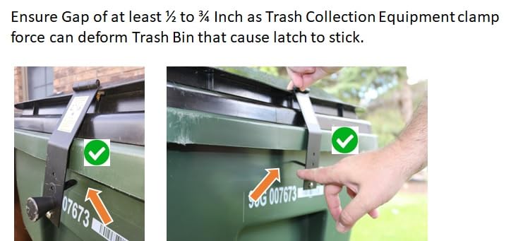 Best Critter Proof Trash can lid Lock, True Auto-Release During Collection Process, Protect Against Animals Like Raccoons, Opossum or Wind, Easy to Install, Always Holds lids Locked.