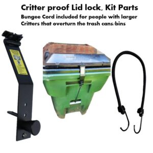 Best Critter Proof Trash can lid Lock, True Auto-Release During Collection Process, Protect Against Animals Like Raccoons, Opossum or Wind, Easy to Install, Always Holds lids Locked.