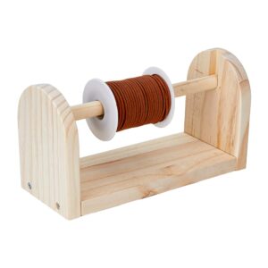 superfindings wooden crochet yarn holder 9.44x5.07inch rotatable wooden yarn skein spinner single revolving yarn storage yarn ball holder wool skein cord organizer yarn ball knitting supplies