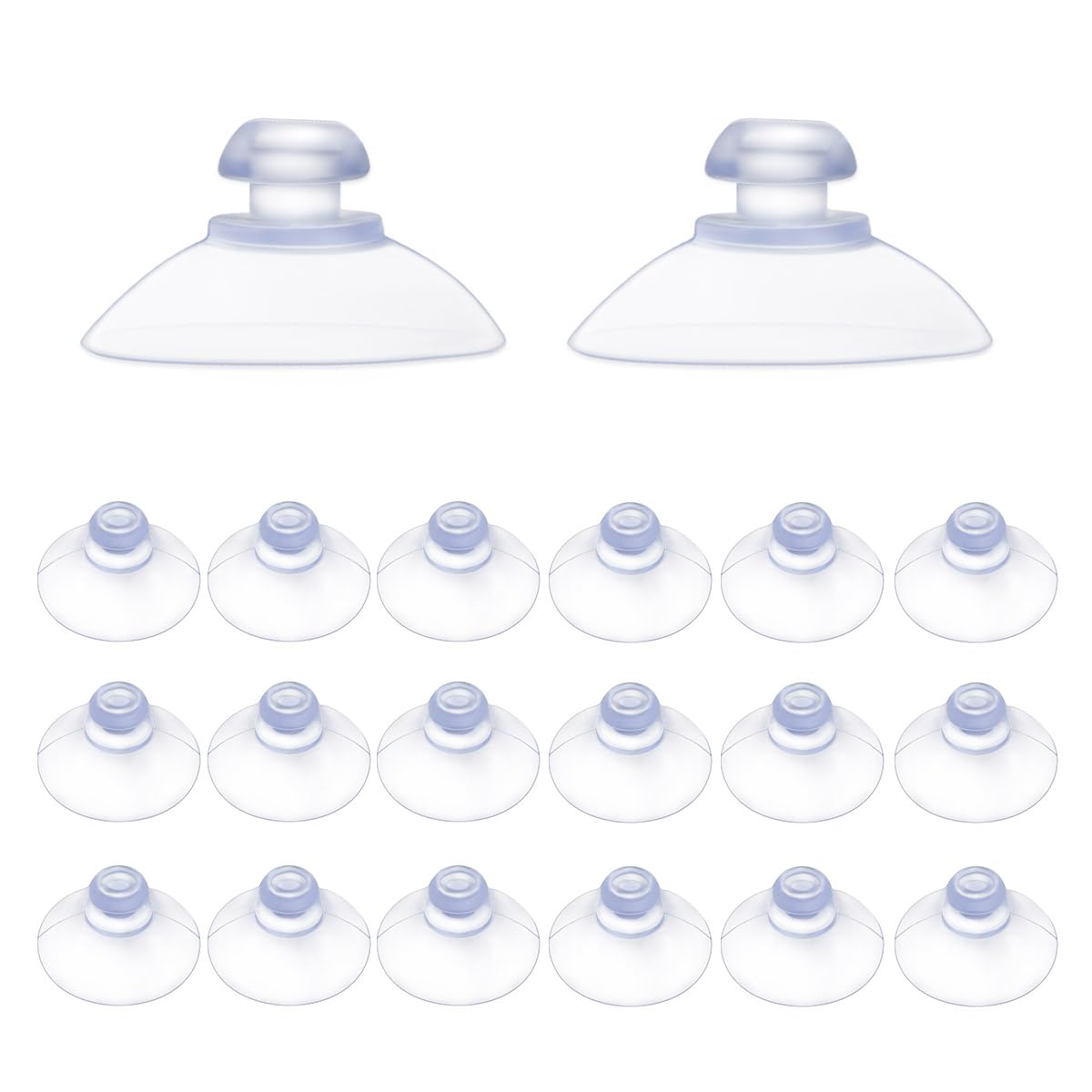 20 Pack Suction Cups for Glass Plastic Sucker Plastic Suction Pads Clear PVC Suction Cup with Hooks for Glass Table Transparent Anti-Collision Sucker Pad for Home Decoration Desk Window (30 mm)