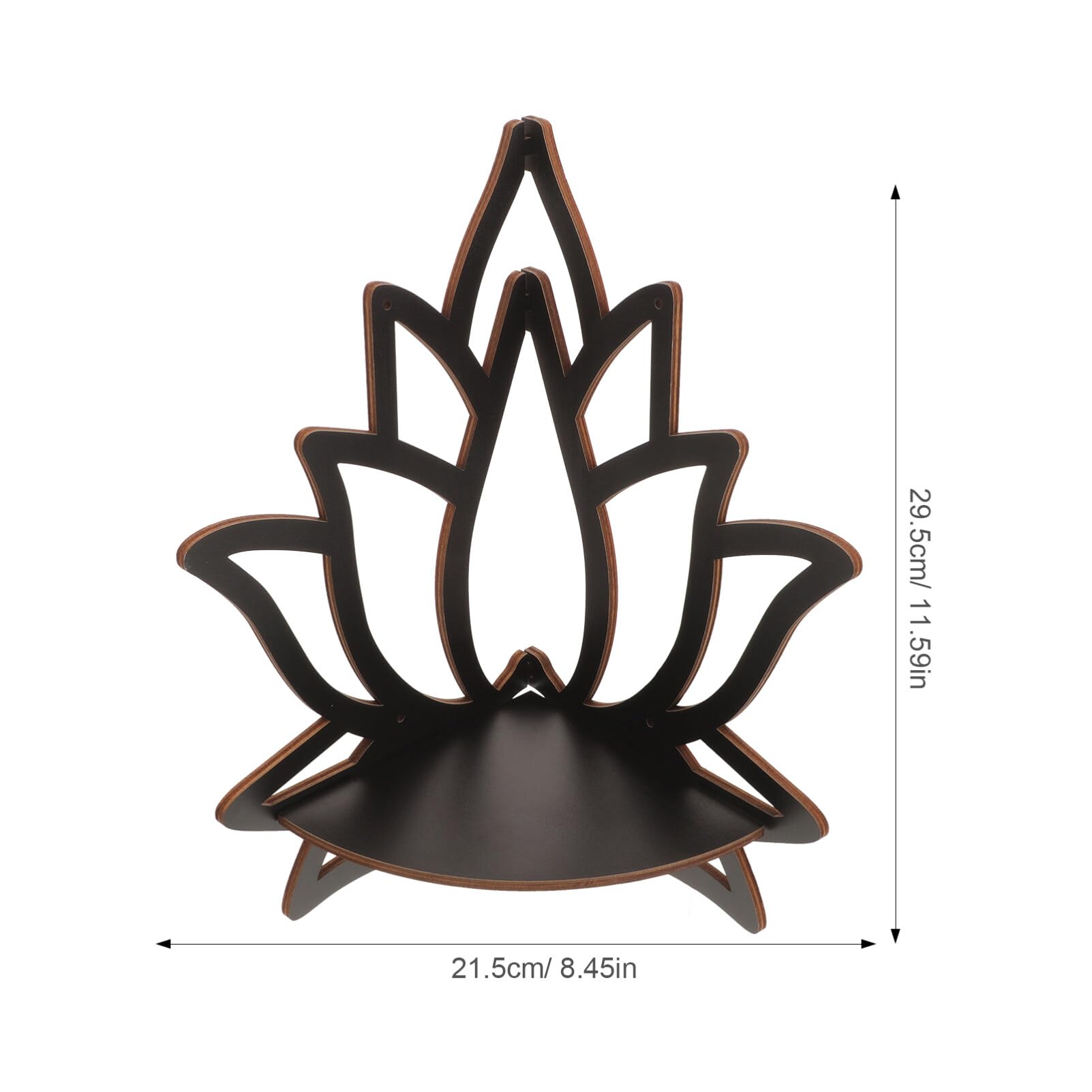 STOBAZA Lotus Corner Shelf Wooden Wall Mount Floating Shelf Decorative Flower Plant Display Shelf for Living Room Bedroom Book Room Decor