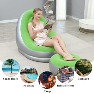 STARBRILLIANT Inflatable Deck Chair with Air Pump, Lounger Sofa for Indoor Living Room Bedroom, Outdoor Travel Camping Picnic Beach Chaise Lounges…