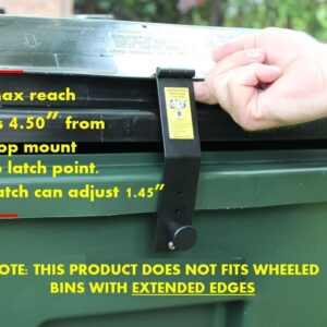 Best Critter Proof Trash can lid Lock, True Auto-Release During Collection Process, Protect Against Animals Like Raccoons, Opossum or Wind, Easy to Install, Always Holds lids Locked.