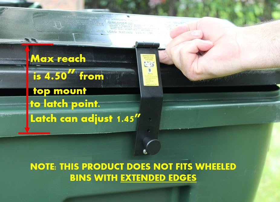 Best Critter Proof Trash can lid Lock, True Auto-Release During Collection Process, Protect Against Animals Like Raccoons, Opossum or Wind, Easy to Install, Always Holds lids Locked.