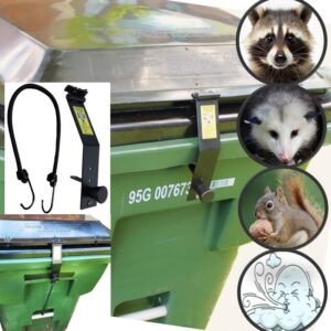 Best Critter Proof Trash can lid Lock, True Auto-Release During Collection Process, Protect Against Animals Like Raccoons, Opossum or Wind, Easy to Install, Always Holds lids Locked.