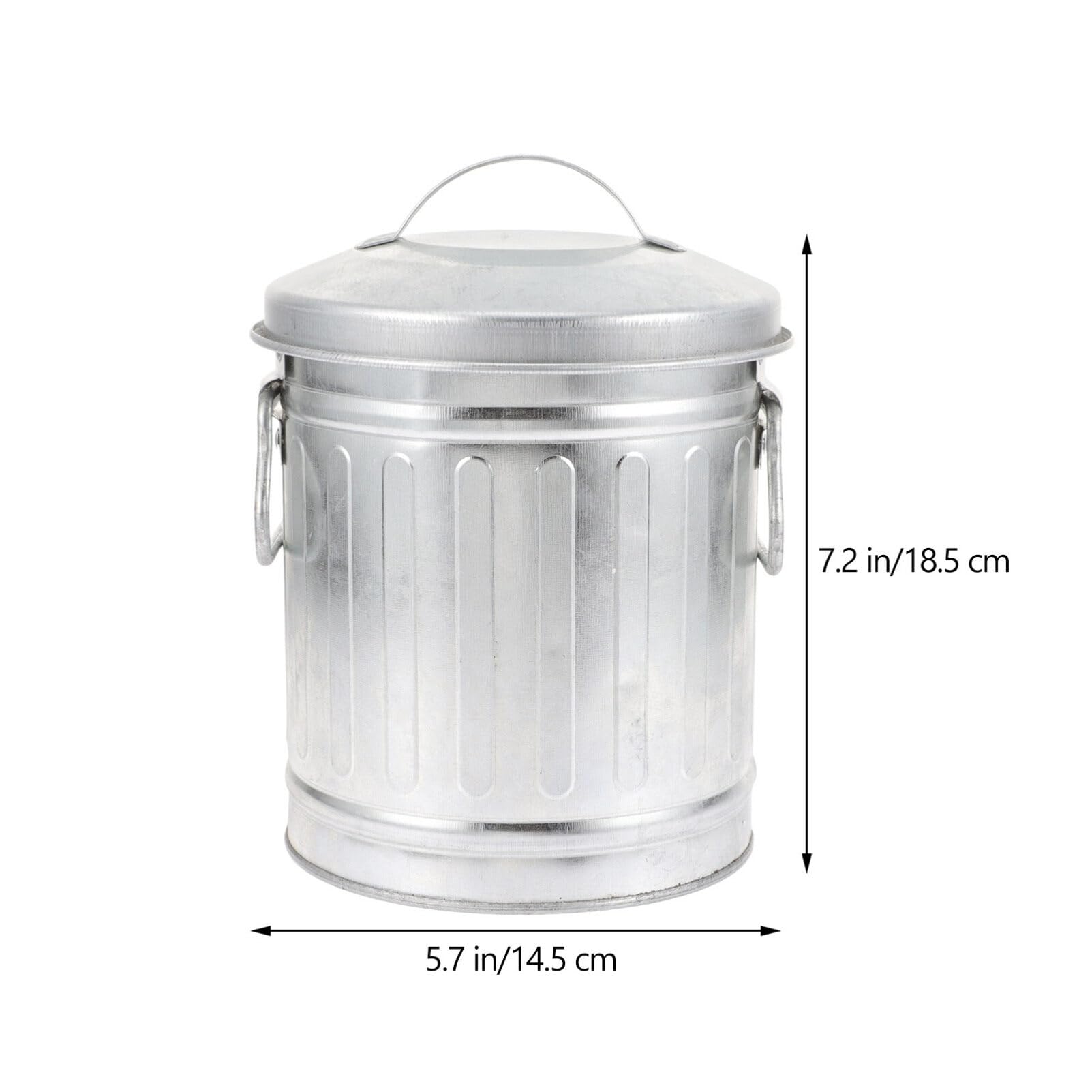 SEWACC Mini Galvanized Trash Can Small Trash Can with Lid Table Top Trash Can Metal Rubbish Bin Wastepaper Basket Flower Pot Pen Holder Kitchen Compost Bin Ash Bucket