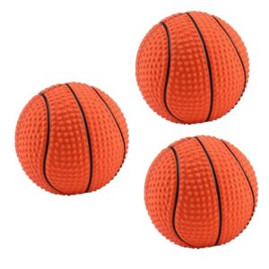 housoutil 3pcs pet basketball toy dog treat toy fetch dog toy puppy teething toy dental chew toy dog stuffed toy dog squeaky toys puppy eating toy pet chewing toys emulsion animal dog bite