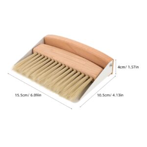 Luxshiny 1 Set Mini Dustpan and Brush Set Wood Hand Broom Dustpan Set for Table Desk Countertop Dog Other Pets Nest Cage Cleaning