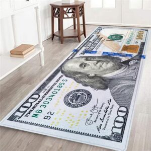 hundred dollar bills long runner rug for hallway 100 bill usa throw rug money area rug non-slip large floor carpet mat for bedroom washable kitchen rugs doormat entrance door mats living room 2x6