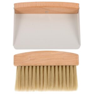 Luxshiny 1 Set Mini Dustpan and Brush Set Wood Hand Broom Dustpan Set for Table Desk Countertop Dog Other Pets Nest Cage Cleaning