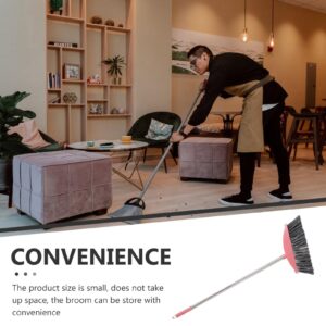 Ciieeo Heavy-Duty Broom, Stainless Steel Broom with Long Handle Floor Sweeping Brooms Wide Angle Outdoor Brooms for Shower Cleaning Patio Kitchen Grout Pink