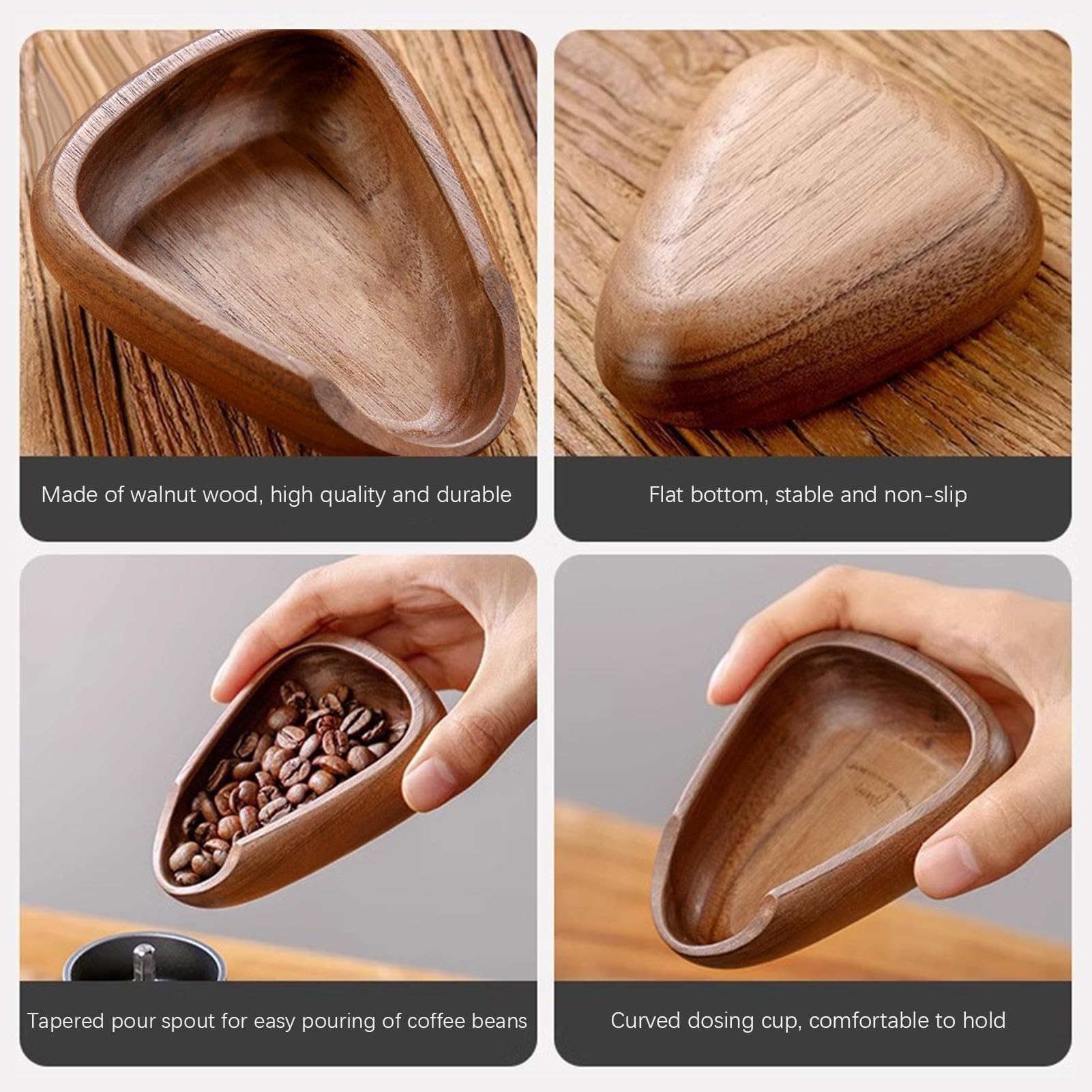 Coffee Bean Bowl Dosing - Wooden Dosing Vessel, Wooden Espresso Dosing Cup, Coffee Bar Accessories, Coffee Cupping Tray, Espresso Accessories for Coffee or Tea for Milk Tea Shops Homes Coffee Bar