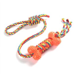 aidudupet dog rope toys for aggressive chewers,dog toys boredom and stimulating,dog rope toys tug of war, interactive rubber dog toys for dogs,puppy chew toys for teething, 100% cotton & tpr