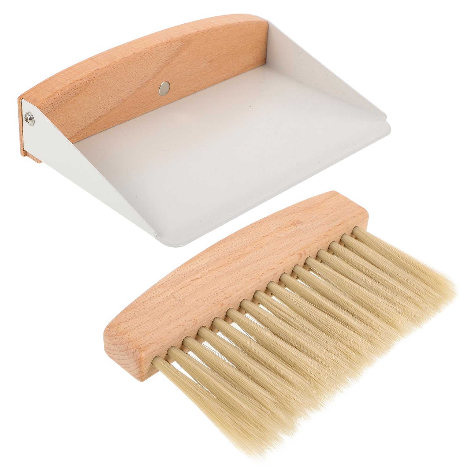 Luxshiny 1 Set Mini Dustpan and Brush Set Wood Hand Broom Dustpan Set for Table Desk Countertop Dog Other Pets Nest Cage Cleaning