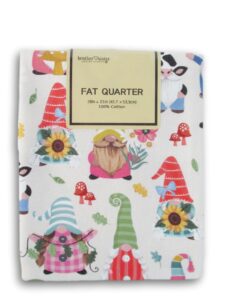 fat quarter 100% cotton for sewing crafts - 18 x 21 inches (gnomes)