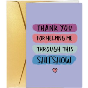 funny thank you card for women men, thank you for supporting me card, humor appreciation card for coworker friends family members