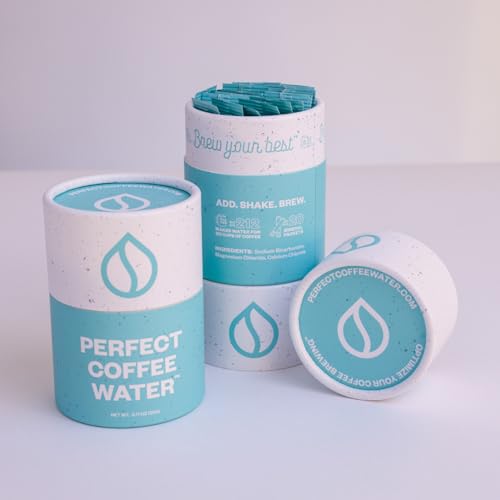 Perfect Coffee Water - Minerals for Creating The Best Water to Brew Coffee, Optimize Your Coffee Brewing, Brew Better, not Bitter, Coffee. (20, 1 Gallon/4 Liter Stick Packets)