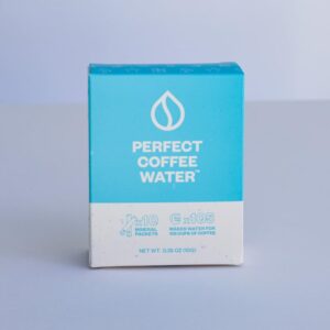 perfect coffee water™ minerals for creating the best water to brew coffee, optimize your coffee brewing, brew better, not bitter, coffee. (10, 1 gallon/4 liter stick packets)