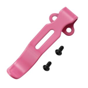 deep carry pocket clips for benchmade, emerson, protech and more, pink coating stainless steel pocket knife clip replacement with 2 pieces screws