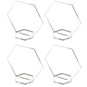 senbota 6" large acrylic table numbers clear hexagon acrylic signs 10 set with stand table numbers blank for wedding shower diy wedding reception decor signs