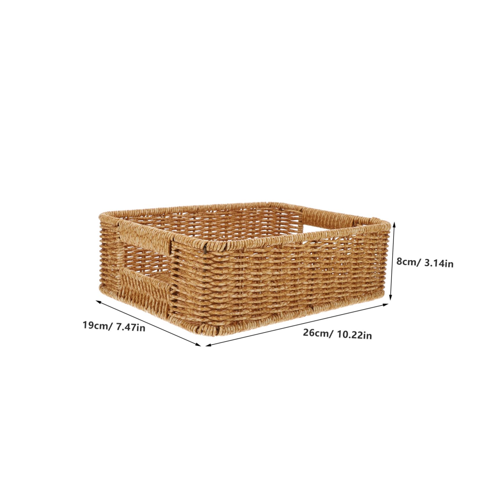 Imitation Rattan Desktop Storage Basket Rectangle Finishing Basket Plastic Rattan