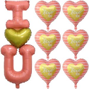 i love you balloons - love balloons,wedding bridal shower engagement anniversary birthday decorations- helium supported,valentines day decorations and gift idea 7 pcs