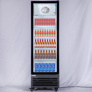 commercial beverage refrigerator display fridge,9 cu ft small slims single glass door merchandiser drink cooler with led light adjustable shelves,etl and nsf approval