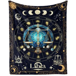 homieblanket libra zodiac blanket for boys girls, secret astrology themed design printed throw blankets for kids lap, chair sofa, soft fleece cozy blanket, 40"x 50"