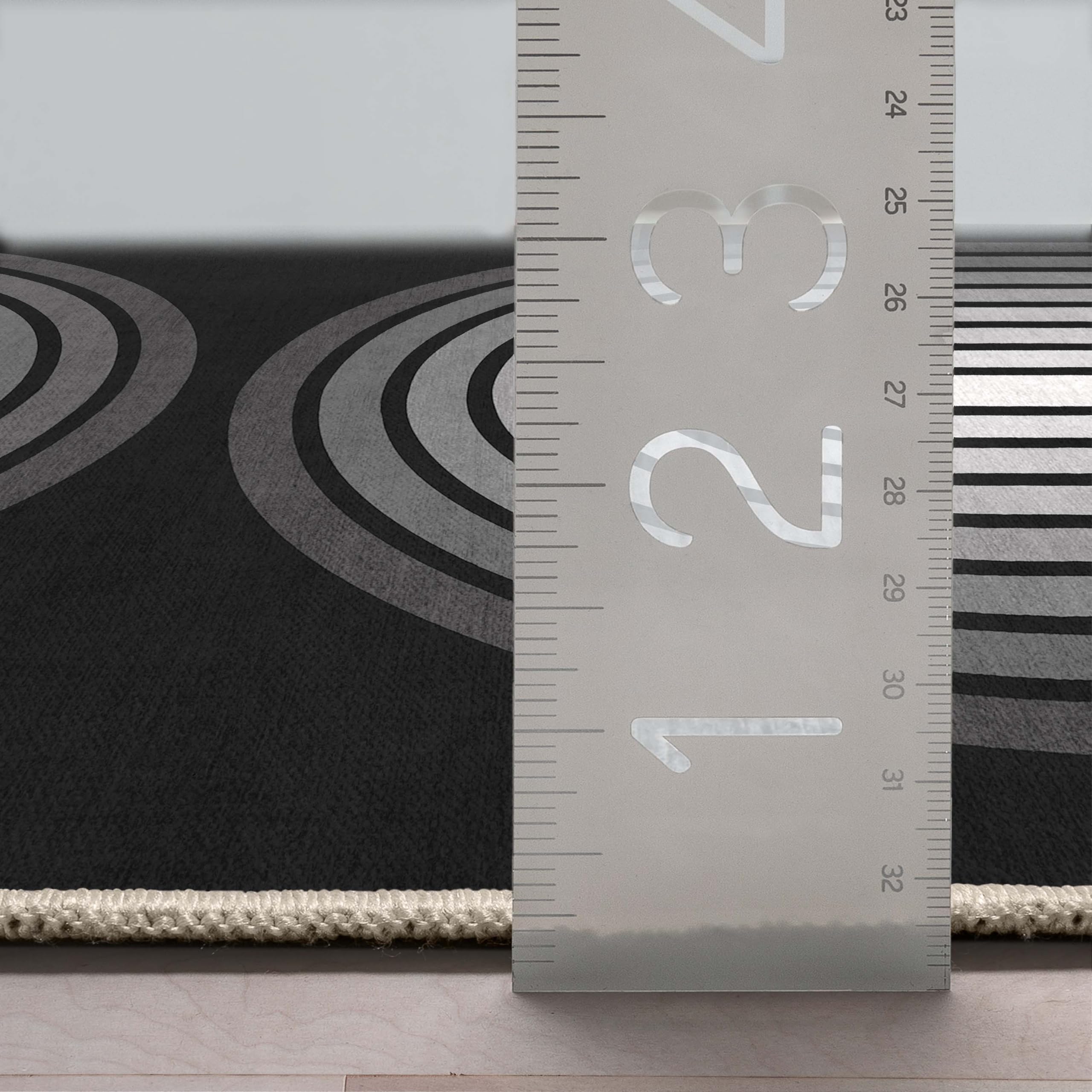 Well Woven Geometric Modern Flat-Weave 5'3" x 7'3" Area Rug - Black + White Dark Curves - for Living Room, Dining Room and Bedroom