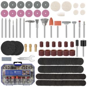 hardell rotary tool accessories, 227pcs power rotary tool accessories kit, 1/8"(3.2mm) diameter shanks, universal fitment for easy cutting, polishing, sanding, carving, grinding, engraving