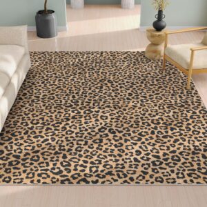 well woven apollo flatwoven leopard print brown 5' x 7' area rug